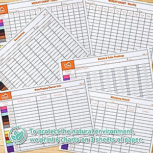 GAMUDA 15 Newborn Puppy Collars – 6 Record Keeping Charts – Super Soft Nylon Whelping Puppy Collars - Adjustable Litter Collars for Pups – Assorted Colors & Identification Collars