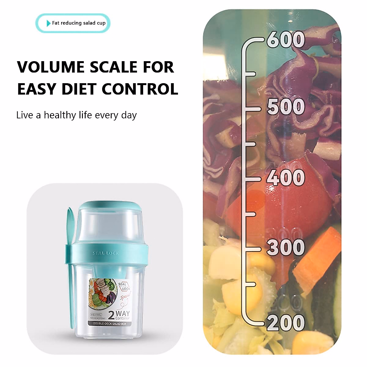 2 Pack Overnight Oats Container, 2-tier Overnight Oats Jars, Portable Yogurt Oatmeal Container Jar, Leakproof Cereal and Milk to Go Container for Adult Kid (A)