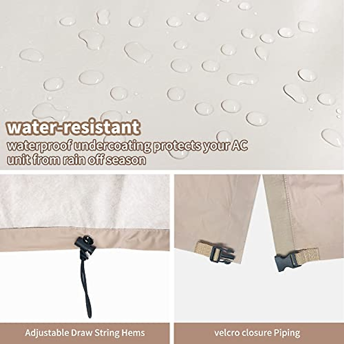 Glensam Air Conditioner Cover for Outside Units-ReliableAC Cover Water Resistant Fabric Windproof Design -Square Fits up to 36 x 36 x 39 inches