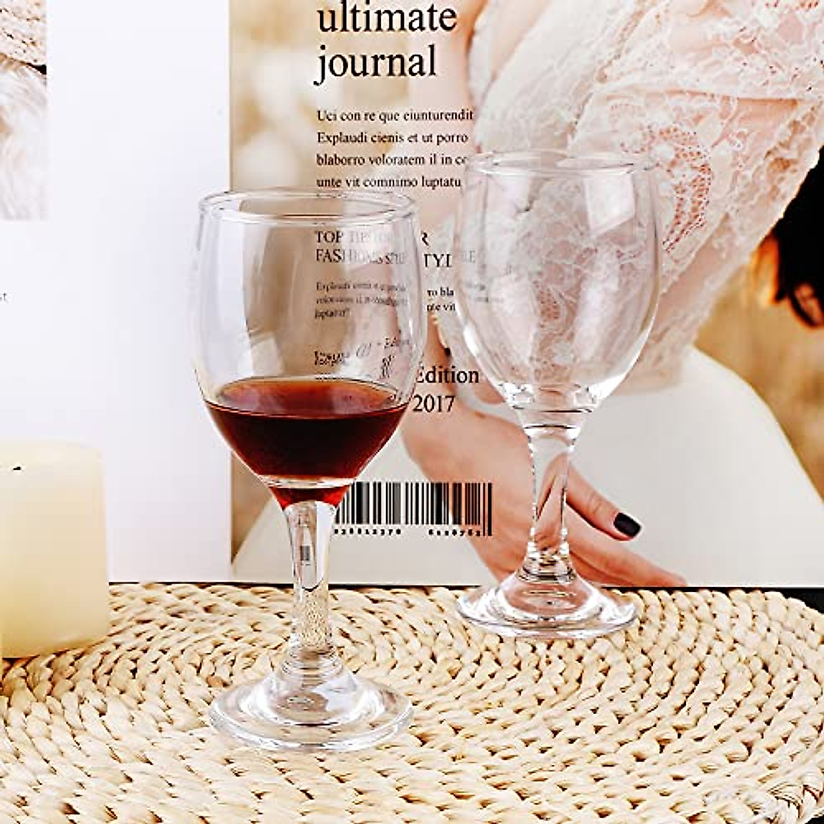 BTGLLAS 120ML 4 Ounce - Set of 6 Classic Red Wine Glasses Durable Clear White Lead-free Glass Cup For Party (Glass, 6Pcs4OZ)