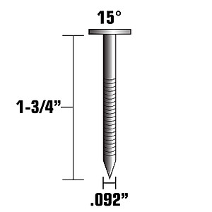 Metabo HPT Siding Nails | 1-3/4 Inch x .092 | 15 Degree | Full Round Head | Ring Shank | Wire Coil | Hot Dipped Galvanized | Total 3,600 Count | 13363HPT (Pack of 1)