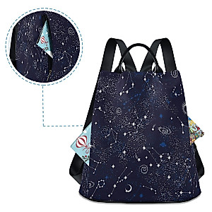 ALAZA Space Galaxy Constellation Cloud Women Backpack Anti Theft Back Pack Shoulder Fashion Bag Purse