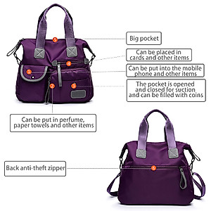 SUSIE ISLAND Multi Pocket Waterproof Nylon with Antitheft RFID Fashion Backpacks Large Shoulder Bag Travel Purse Bags (Black)