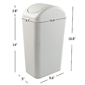 Farmoon Slim Trash Can, 14L Modern Swing Wastebasket Paper Dustbin/Waste Bin