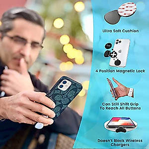 TLTD Premium Phone Grip Holder with 360°Rotation Pop Out Silicone Cushion Finger Grip for iPhone Samsung Smartphones with Secure Stick to phone & case Comfortable than Ring & Collapsible Strap (Black)