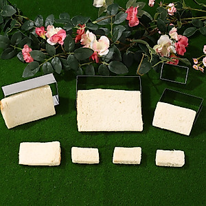 Rectangle cookie cutter ANCKNE Stainless Steel Rectangle Biscuit Molds Square Pastry Molds Fondant Cake Cookie Cutter Set 1 Inch Depth