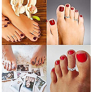 Anicina Open Band Toe Ring for Women Men Various Types Tail Ring Set Summer Beach Jewelry Toe Finger Ring Comfort Wear