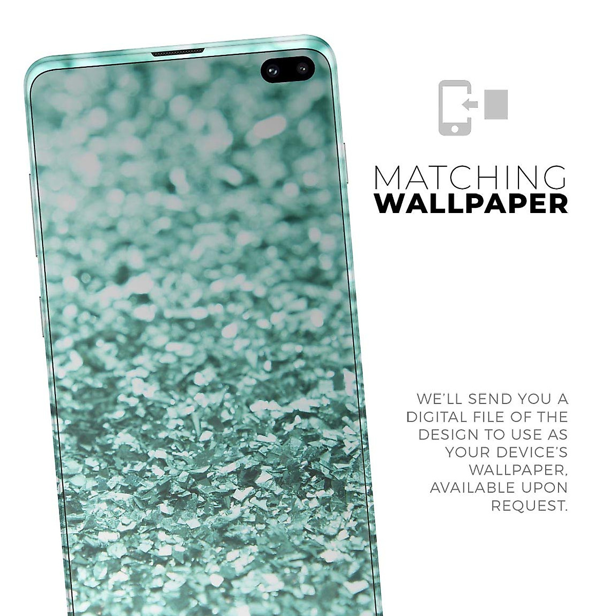 DesignSkinz Aqua Green Glimmer Protective Vinyl Decal Wrap Skin Cover Compatible with The Samsung Galaxy S20 (Screen Trim & Back Glass Skin)