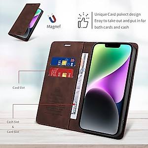 Protective Phone Case Wallet Case Compatible with Vivo Y15A 4G/Y15S 4G/Y10 4G/Y01 Case with Card Holder Flip Cover RFID Blocking Protective Leather Case Durable Shockproof Cover ( Color : Brown )