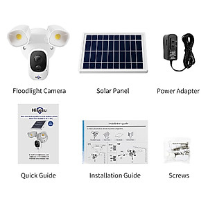 Hiseeu Solar Powered Floodlight Camera Wireless Security Camera,12000mAh Rechargeable Batteries High Brightness LED,Color Night Vision,IP66 Waterproof,1080P,Motion Detection,2-Way Audio,Cloud Storage