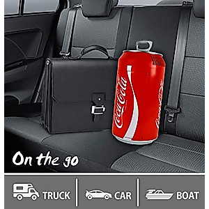 Coca-Cola 8 Can Portable Mini Fridge w/ 12V DC and 110V AC Cords, 5.4L (5.7 qt) Can Shaped Personal Cooler, Red, Travel Fridge for Drinks, Snacks, Lunch, Home, Office, Dorm Room, RV