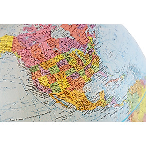 Replogle Explorer World Blue Ocean Globe, Desktop, 12" diameter, Up-to-Date Cartography, Raised Relief, Educational, perfect for Students of all ages