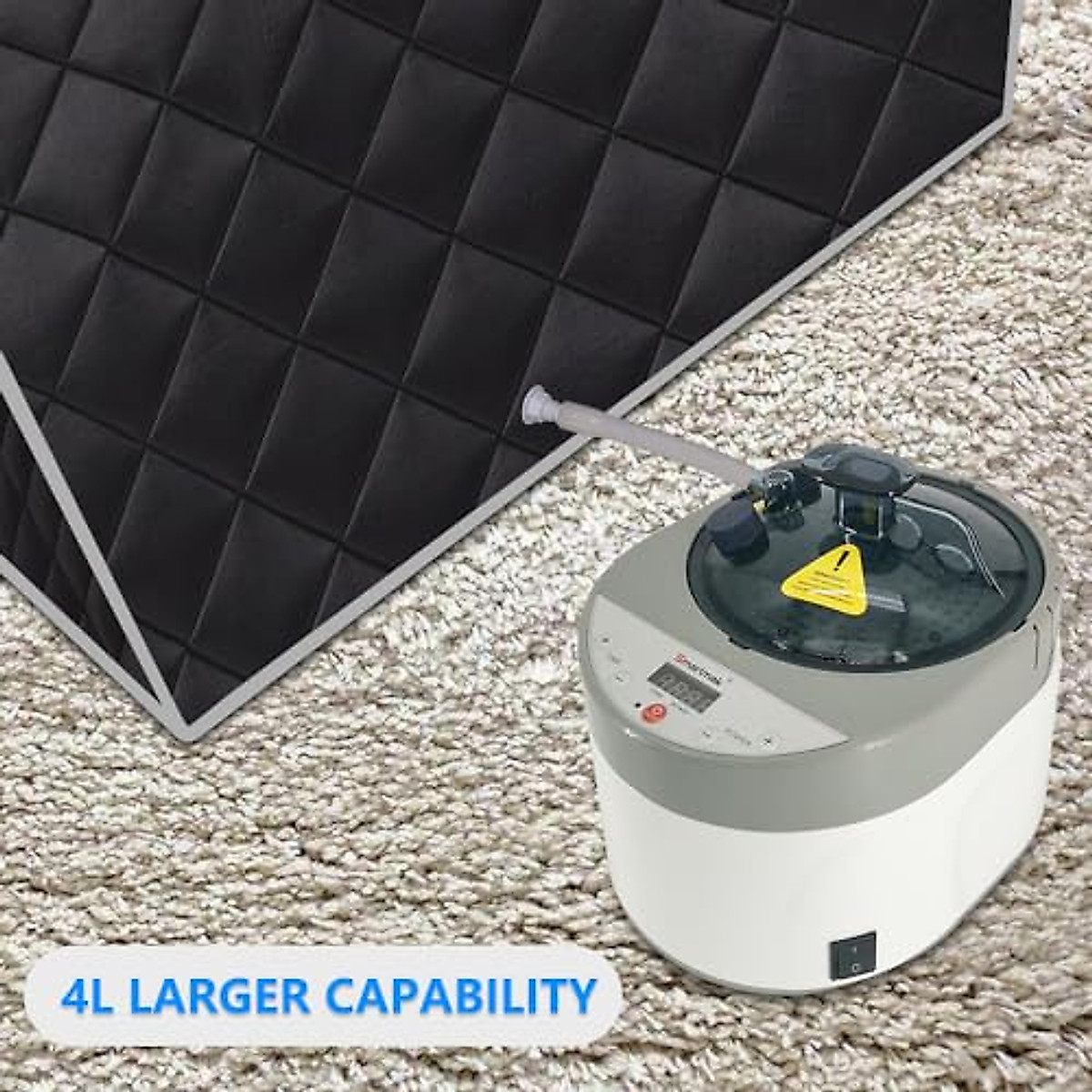 Smartmak Full Body Home Steam Sauna Set, 4L Large Steam Pot One Person Portable Sauna Spa with Time & Temperature Remote Control, Upgraded Chair for Detox Therapy(Grey Border, 33.9" L*33.9" W*65.8" H)