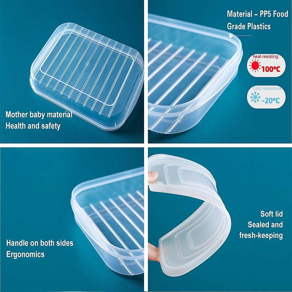 HXYCNNA 2 Pack Bacon Keeper, Bacon Storage Containers, Lunch Meat Container For Refrigerator, food Storage Containers With Lids Airtight, Deli Meat & Cheese Stackable Food Storage Organizer