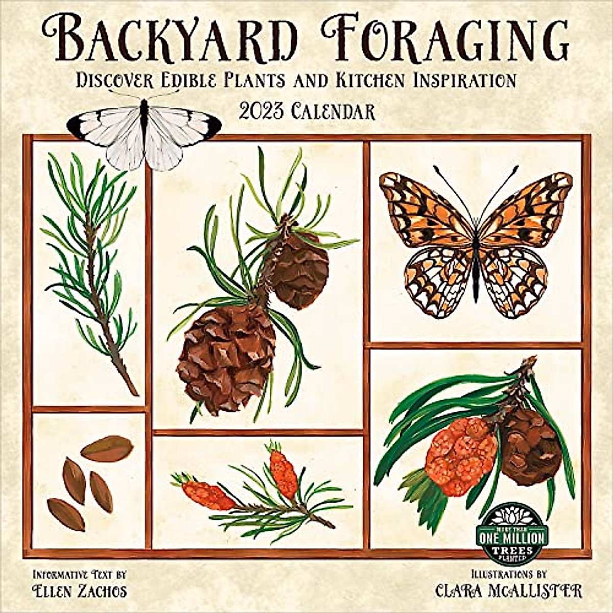 Backyard Foraging 2023 Wall Calendar: Discover Edible Plants and Kitchen Inspiration by Ellen Zachos | 12" x 24" Open | Amber Lotus Publishing
