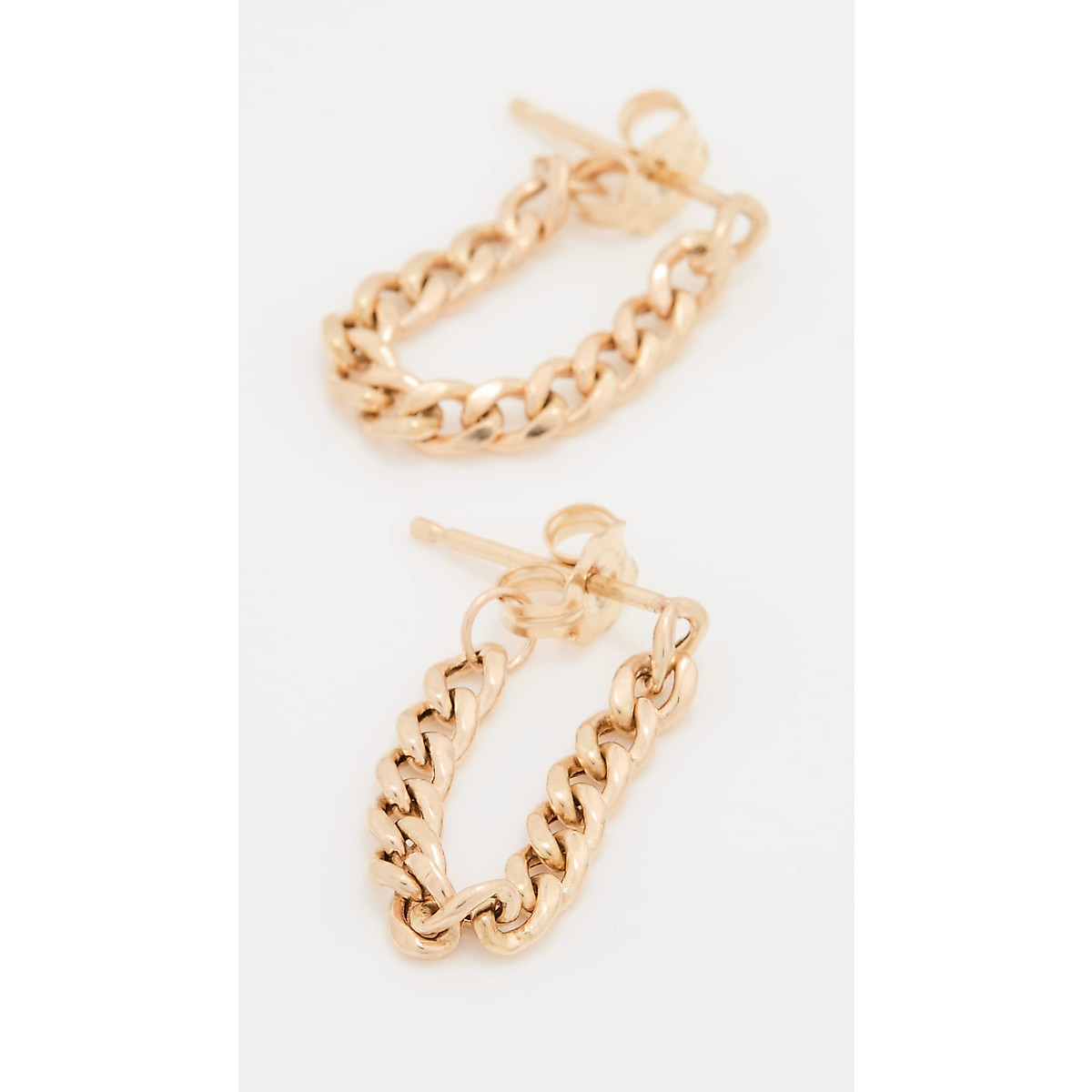 Zoe Chicco Women's 14k Gold Small Curb Chain Huggie Earrings, Gold, One Size