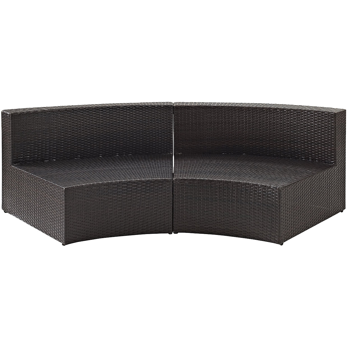 Crosley Furniture Catalina Outdoor Sectional Sofa, 3-Person Wicker Patio Couch for Deck, Backyard, Poolside, Brown