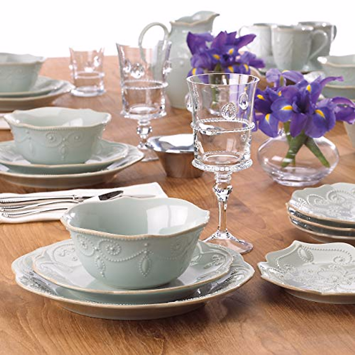 Lenox French Perle 4-Piece Place Setting, Ice Blue,12 oz