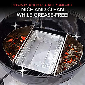 Stock Your Home 2” Aluminum Drip Pan (25 Count) Disposable Foil Liner, Compatible with Weber Grills, Dripping Pans, BBQ Grease Tray to Catch Oil, Outdoor Weber Grill Accessories