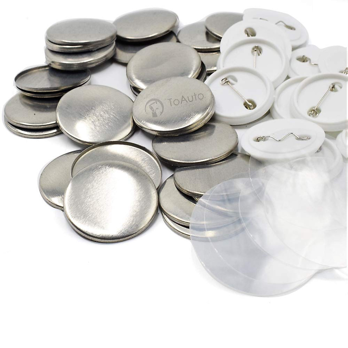 100 Sets Pin Back Button Parts for Badge Maker Machine Button Made DIY Crafts and Children's Craft Activities (32mm 1¼ inch)
