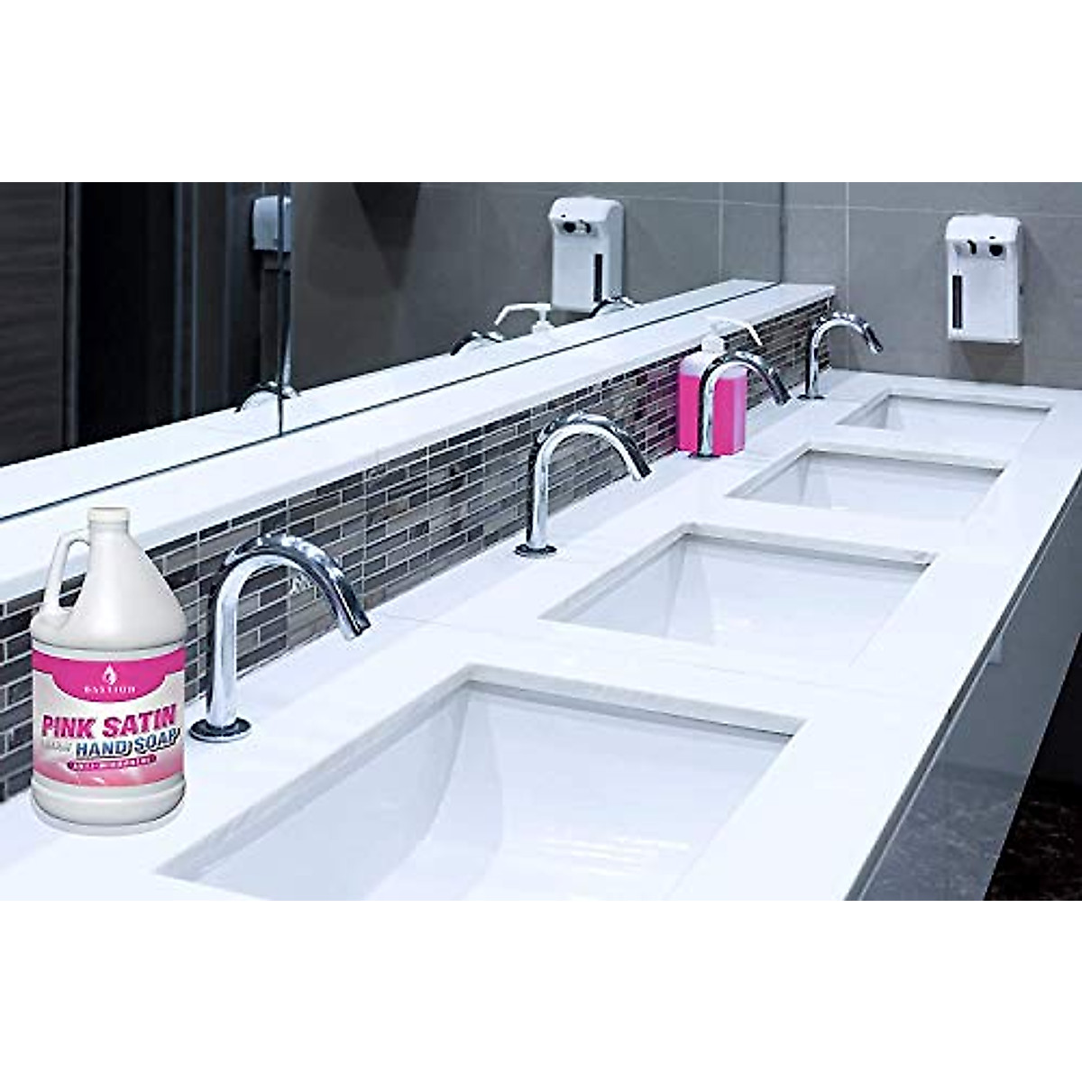 Antimicrobial Hand Soap: Silky Pink Lotion Liquid Hand Wash -Bulk One Gallon (128 oz) Refill Jug. PH Balanced Ultra-Strength. Made In USA (One Gallon)