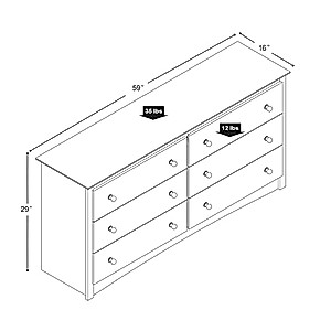 Sonoma 6 Drawer Double Dresser for Bedroom, Drifted Gray