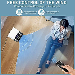 KOTEK Evaporative Cooler, Portable Air Cooler, Fan & Humidifier w/7.5H Timer, Anion Function, 3 Modes & 3 Speeds, Bladeless Quiet Evaporative Air Cooler w/Remote Control for Home, Office