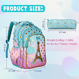 SARHLIO Kids Backpack 14” for Boys and Girls The Right Size Light Weight 600 Denier Polyester Water Resistant with Dinosaur for Preschool Kindergarten Early Elementary School Blue (KB14B1)