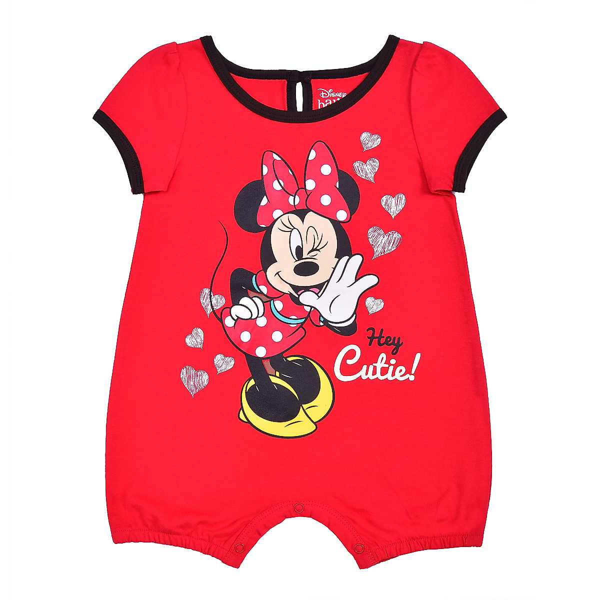 Disney Baby Minnie 3 Pack Rompers,Red/Black/White, 12 Months