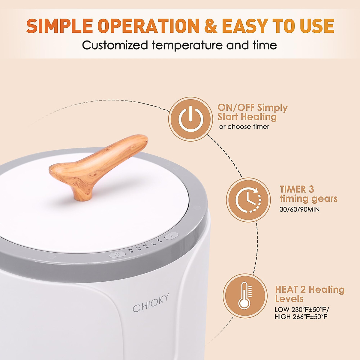 CHIOKY Towels Warmer for Bathroom, Hot Tub Large Towel Warmer Bucket with Timer and Fragrance Disc, Fits Up to Two 40"X70" Oversized Towels, Blanket, Clothes and Robe for Single or Double, White