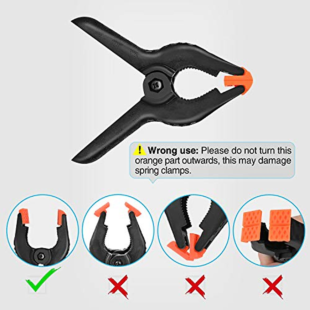 Yesker Backdrop Clamps and Background Clips 6 Pack, 4.4 inch Heavy Duty Clips Holder for Photography Studio Video Backdrop Support Stand