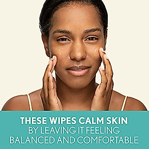 Aveeno Calm + Restore Nourishing Makeup Remover Face Wipes, 100% Plant-Based Cloth, Fragrance-Free Facial Towelettes with Oat Extract & Calming Feverfew, Hypoallergenic, 25 ct