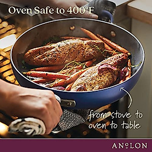 Anolon Advanced Hard-Anodized Nonstick Frying Pan / Nonstick Skillet, 8 Inch, Indigo