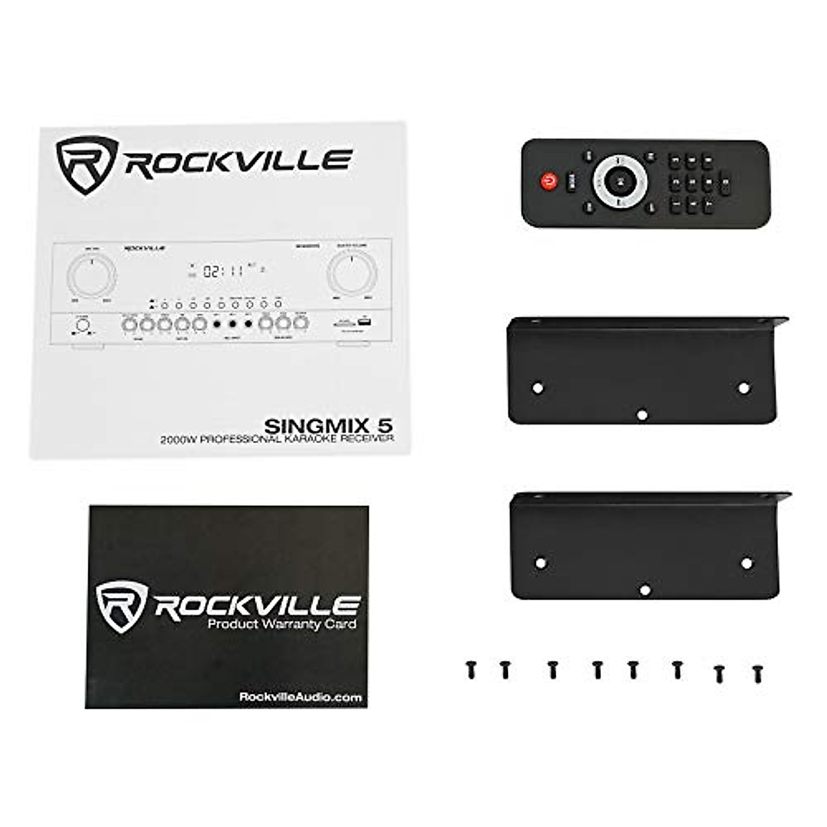 Rockville SINGMIX 5 2000w Bluetooth DJ/Pro/Karaoke/Home Amplifier Mixer Receiver