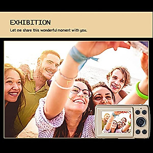 Bibabala Portable Digital Camera, 2.4'' TFT HD Digital Compact Cameras, 16MP Zoom Recording Pocket Camera, Point and Shoot Cameras Mini Camerasfor Kids, Beginners,Teens(Gold)