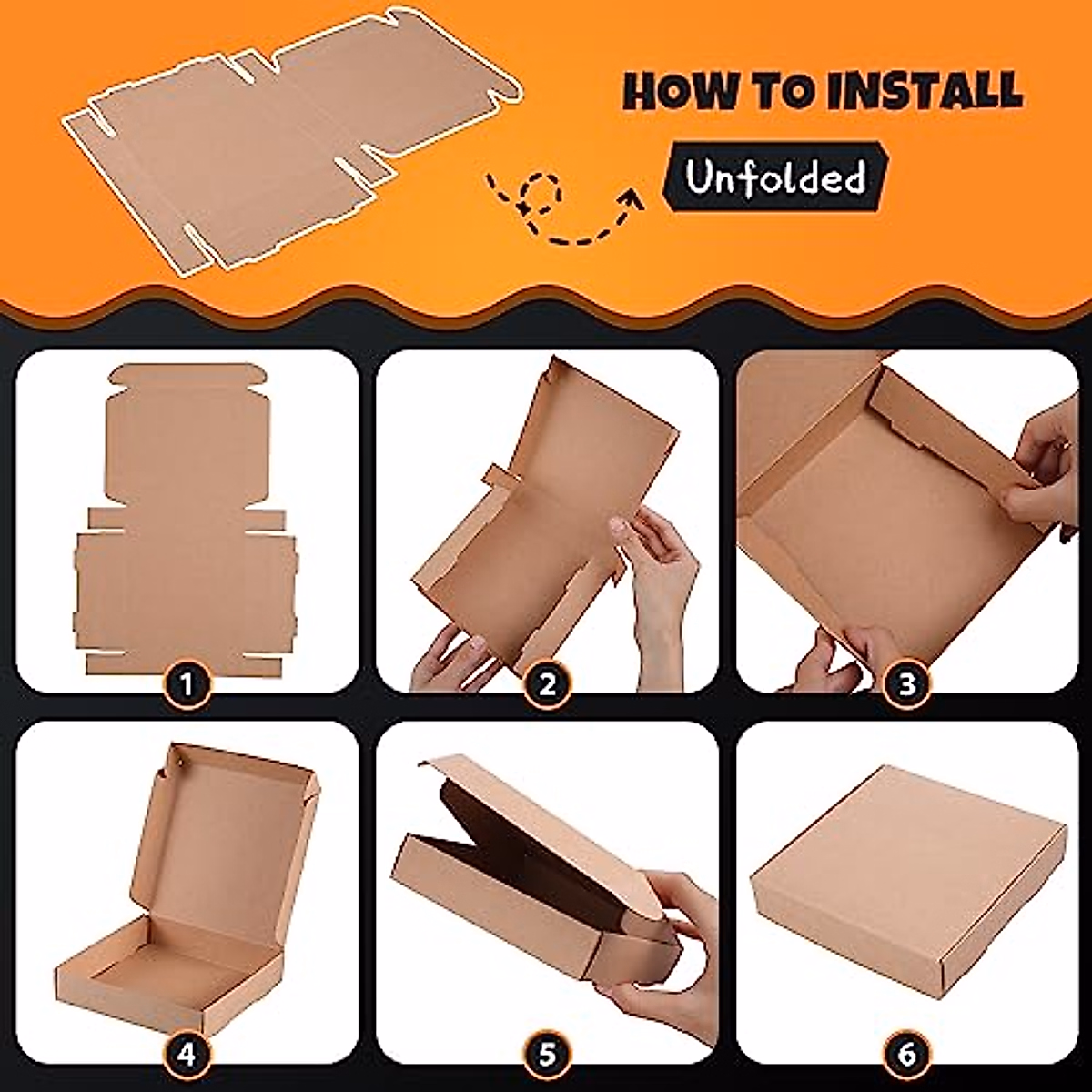 Roshtia 100 Pack Kraft Mini Pizza Boxes Party Small Pizza Boxes 5.25 x 5.25 Square Pizza Party Favors Boxes Take out Containers Gift Packing Boxes for Pizza, Cake, Cookies, Food