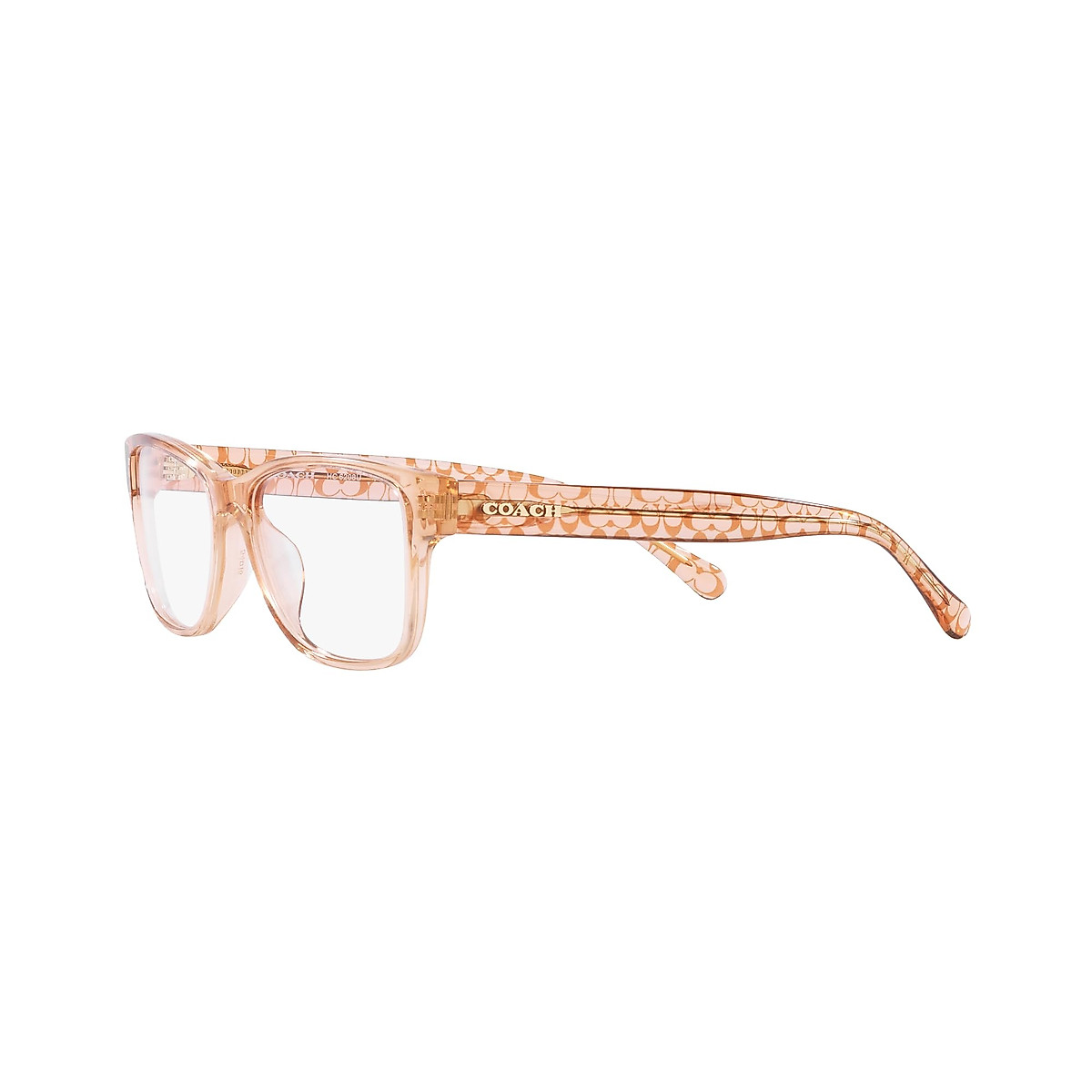 Coach HC6208U Universal Fit Prescription Eyewear Frames, Transparent Brown/Demo Lens, 52 mm