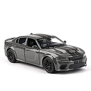 COOLPUR 1/36 Scale Doodge Hel1 Car Model Diecast Toy Vehicle Zinc Alloy Metal Pull Back Powered Vehicles Mode for Kids,Adult,Boyfriend Gift(Gray)