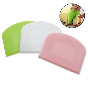 Dough Scraper Bench Scraper for Baking, BPA Free PE Plastic Flexible Anti-Slip Bowl Scraper, Multipurpose Kitchen Pastry Cutter Tool, Food Scrappers for Bread Dough Baking Cake Fondant Icing