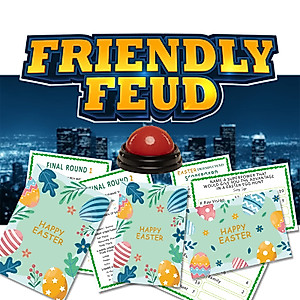 Happy Easter Day Friendly Feud Game Set, Easter Day Party Game Supplies, Easter Day Games for Adults and Teens, Feud Quiz, Family Activity, Family Games Night, Fun Holiday Game-FHSC001