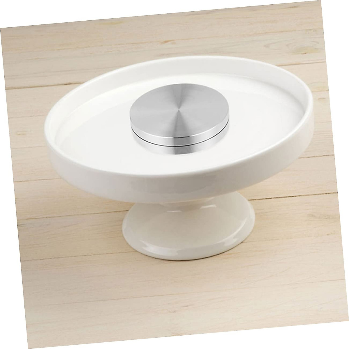 GRIRIW 2pcs Turntable Base Hardware 3 Inch Table Tray Lazy Susan Cake Stand Rotating Cake Dining Table Smooth Swivel Plate Dessert Butter Wheel Glass to Rotate Tableware Aluminum Alloy