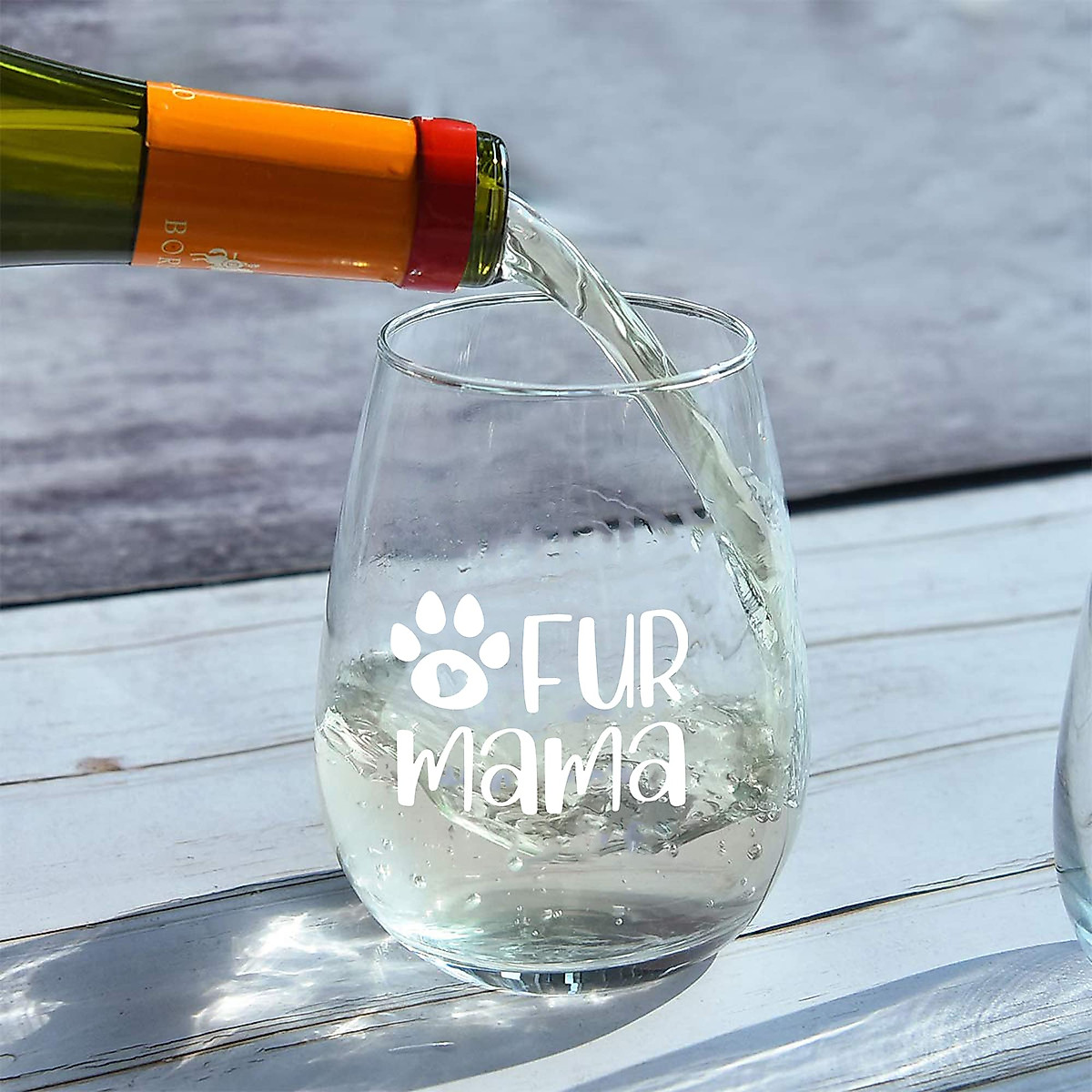 SHENDONG Fur Mama Glass Cat Dog Animals Lovers Gift for Mama Birthday Mothers Day Gifts for Animals Dog Cat Lovers Mama Mom from Daughter Son with Gift Box Thicken 15 Ounce White