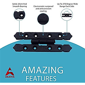 Akatva Cabinet Hinge Set - 4-Piece Cabinet Hinges for Wooden and Metal Cabinets, Cabinets - Antique Iron Cabinet Door Hinges Hardware Kit - Easy Setup Indoor, Outdoor Cabinet Door Hinge Set