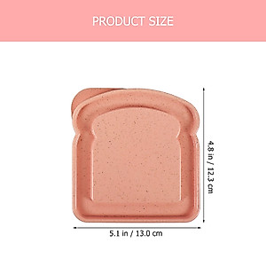 DOITOOL Toast Shape Sandwich Box 4Pcs Food Storage Containers Meal Prep Holder Freezer Bread Boxes for Lunch Fruit Candy Chocolate Party Supplies A