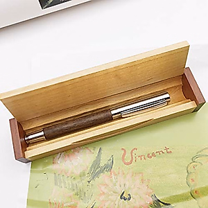 LACHIEVA LUX Elegant Walnut Rollerball Pen Set.Nice Wood Roller Pen with Germany Schneider Refill. Luxury Wooden Pen for Men & Women. Best and Executive, Office Gift for Writing (Walnut)