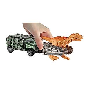 MATCHBOX JURASSIC WORLD DINO TRANSPORTERS TYRANNO-HAULER Vehicle and figure
