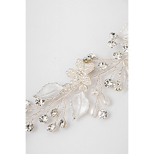 Coucoland Flower Girl Fairy Headpiece - First Communion Crystal Crown Tiara Hair Piece Baby Breath Headband for Wedding Brides Bridal Hair Accessories