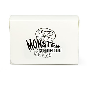 Monster Protectors Magnetic Double Deck Box - White, Holds 150 Gaming TCGs, Self-locking Closure, Compatible w Standard & Smaller Size Gaming Trading Cards, Removable Construction, Christmas Gift