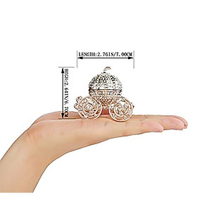 QIFU Pumpkin Carriage Series Enameled Trinket Box Hinged Decorative Collectible Figurine Unique Gift to Store The Ring