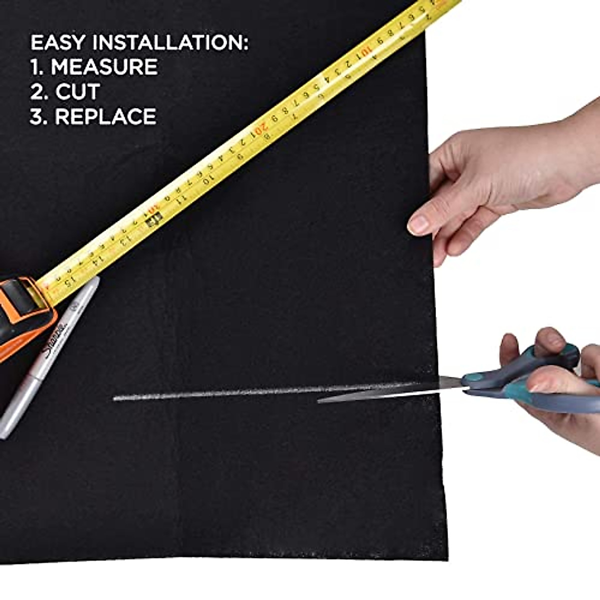 Cut to Fit Carbon Pad Pre Filter Roll for Air Conditioner / Purifiers Furnace Filters Trash Cans (1)